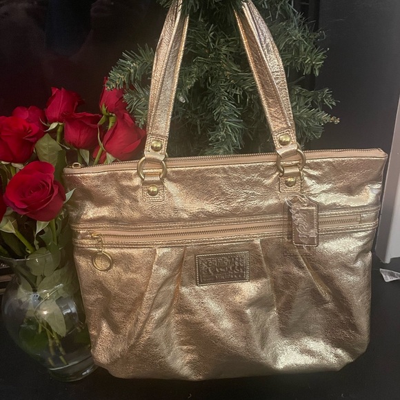Bags | Coach Poppy Metallic Gold Tote 3 Hang Tags | Poshmark